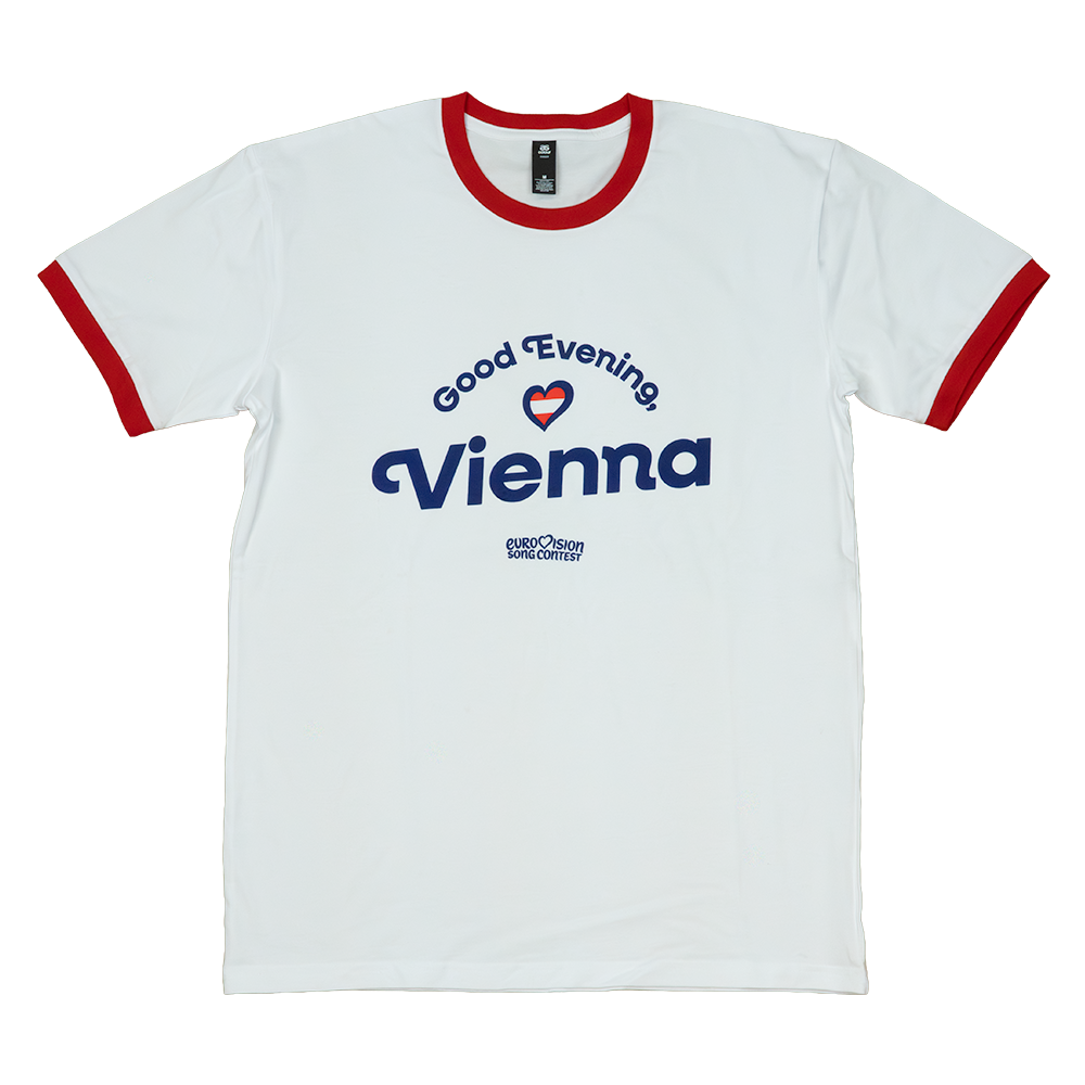 Vienna Ringer T-Shirt (White) – Eurovision Song Contest